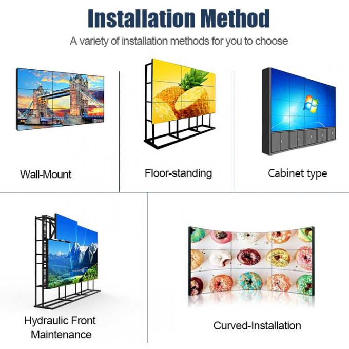3.5mm Bezel 49 Inch 500cd/M² 3x3 Video Wall Lcd Monitors