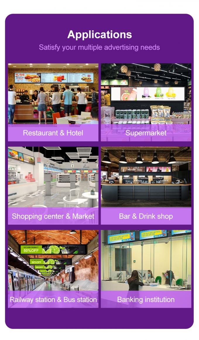 2K Stretched Bar LCD Shelf Display Android Promotion Ads Screen