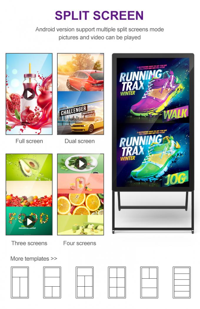 55in 4k Digital Lcd Media Player Advertising Foldable Signage Poster SECAM
