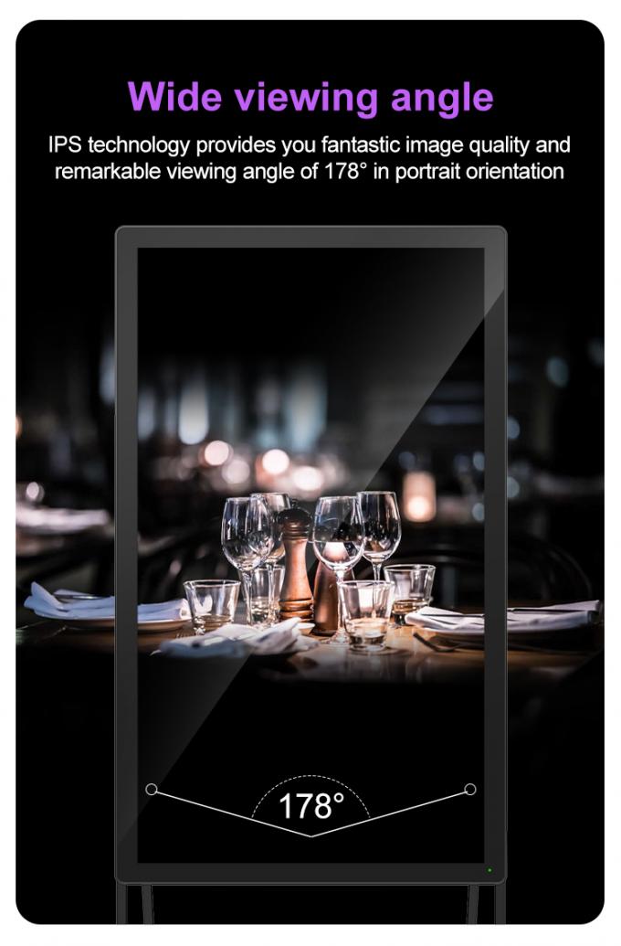 55in 4k Digital Lcd Media Player Advertising Foldable Signage Poster SECAM