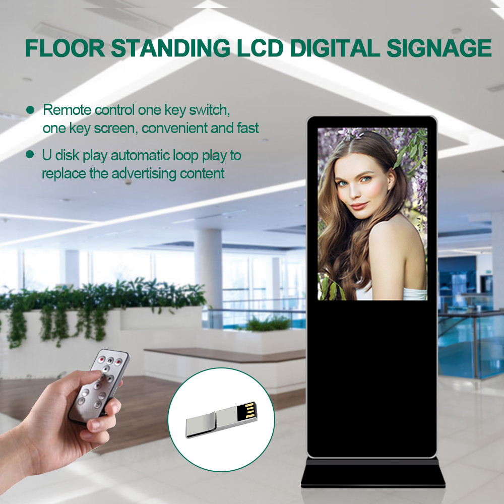 High Resolution Interactive Floor Standing Digital Signage For Retail ...