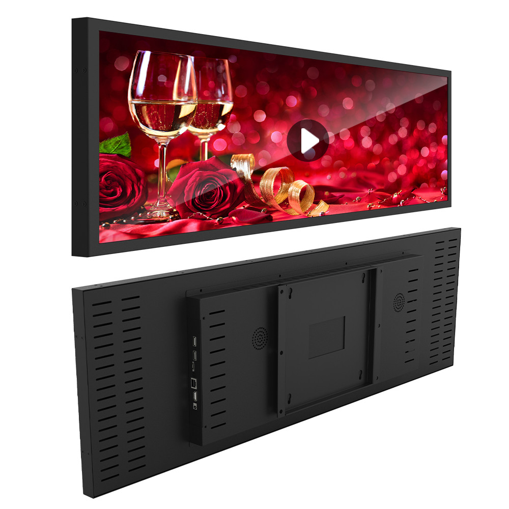 38.5 Inch Stretched Bar LCD Strip 973×300 HDMI Top Edge Digital Shelf ...