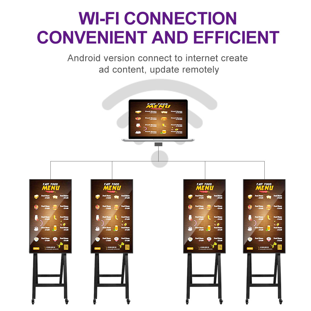 43 inch indoor digital free standing poster Portable lcd display ...