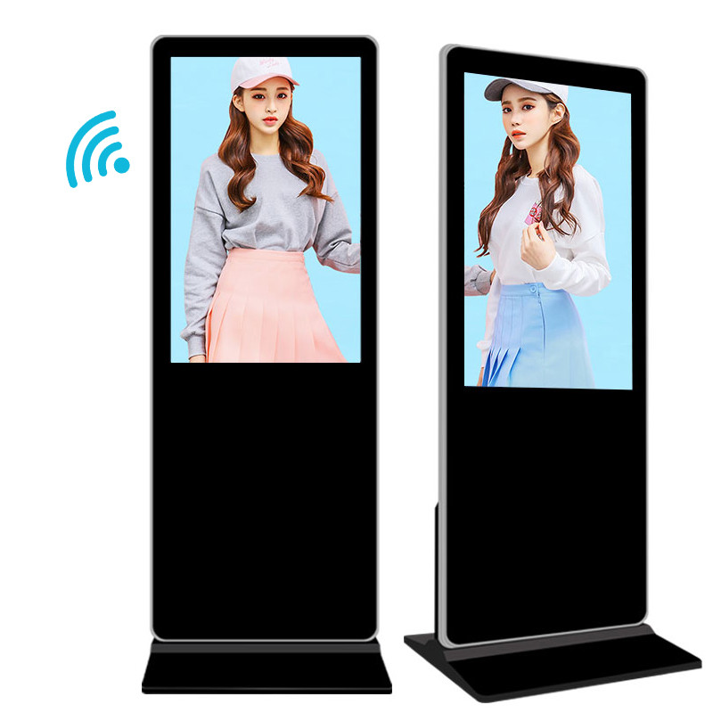 Free CMS Vertical Advertising indoor totem 55 Inch Lcd Display For ...